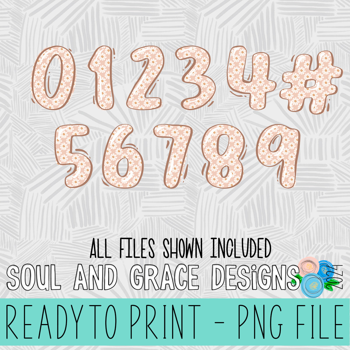 Daisy Number Set [numbers only] – Soul & Grace Designs