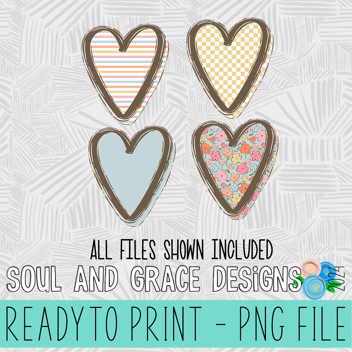 Doodle Loo Set of Hearts – Soul & Grace Designs