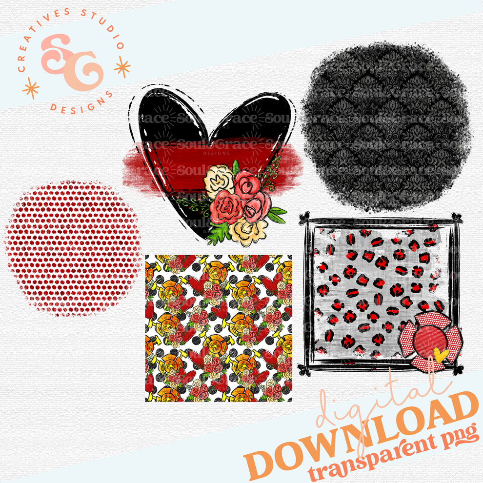 Firefighter Backgrounds & Paper Set – Soul & Grace Designs