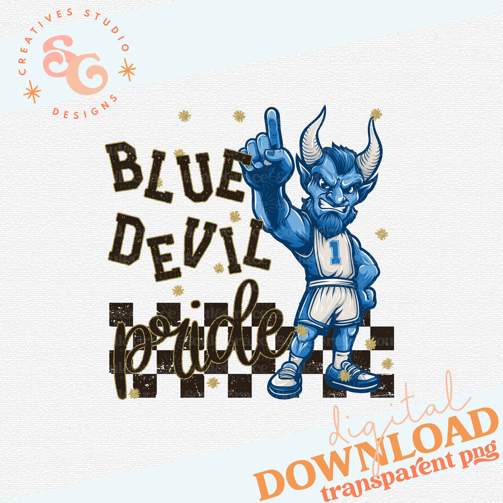 GRUNGE MASCOTS BLUE DEVIL – Soul & Grace Designs