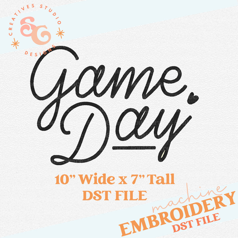 Handwritten Game Day Machine Embroidery Design [DST] – Soul & Grace Designs