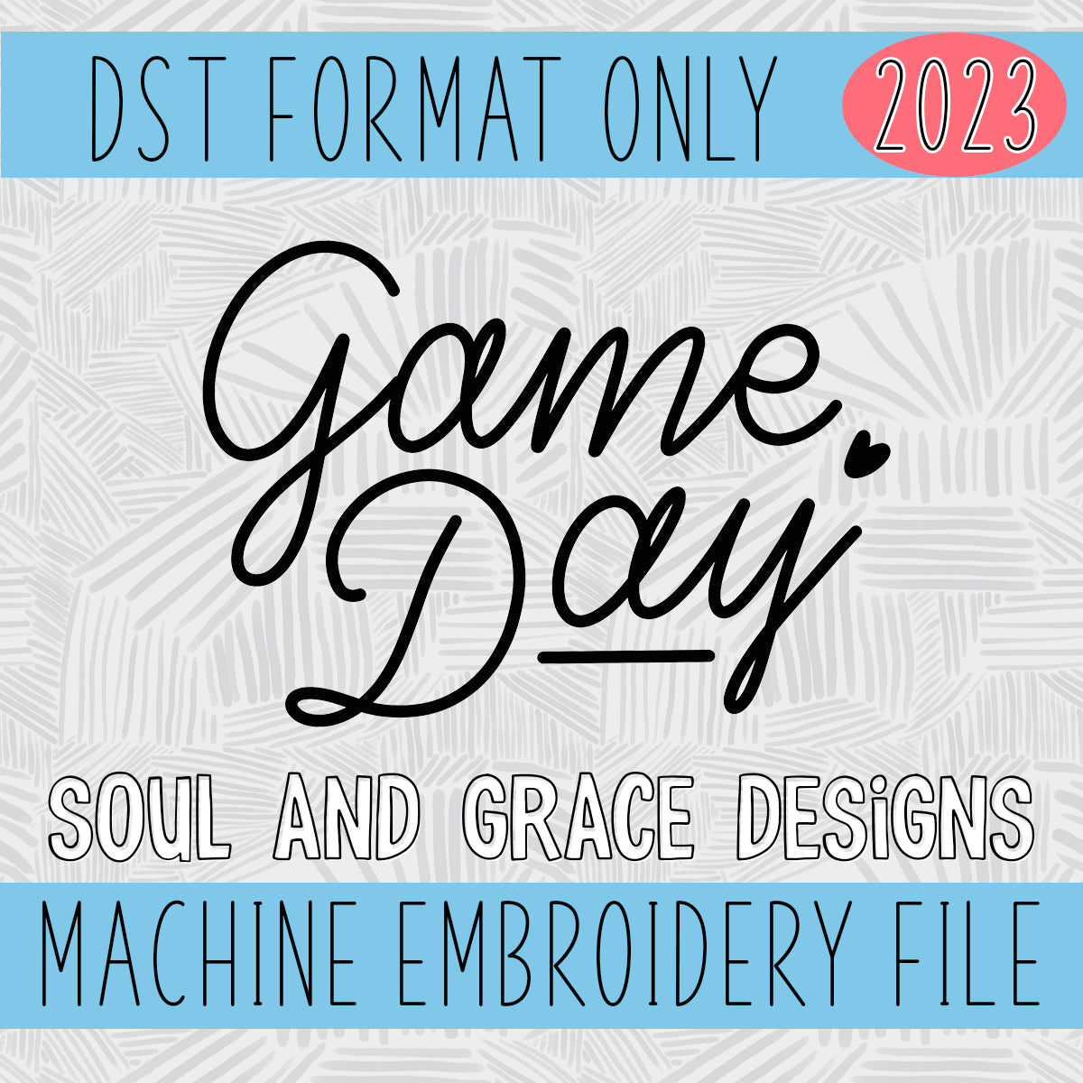 Handwritten Game Day Machine Embroidery Design [DST] – Soul & Grace Designs