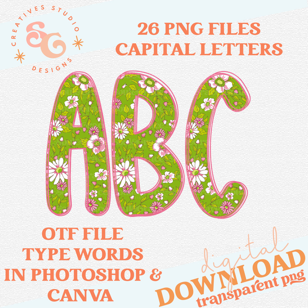 SPRING DOODLE LIME ALPHABET [OTF INCLUDED] – Soul & Grace Designs