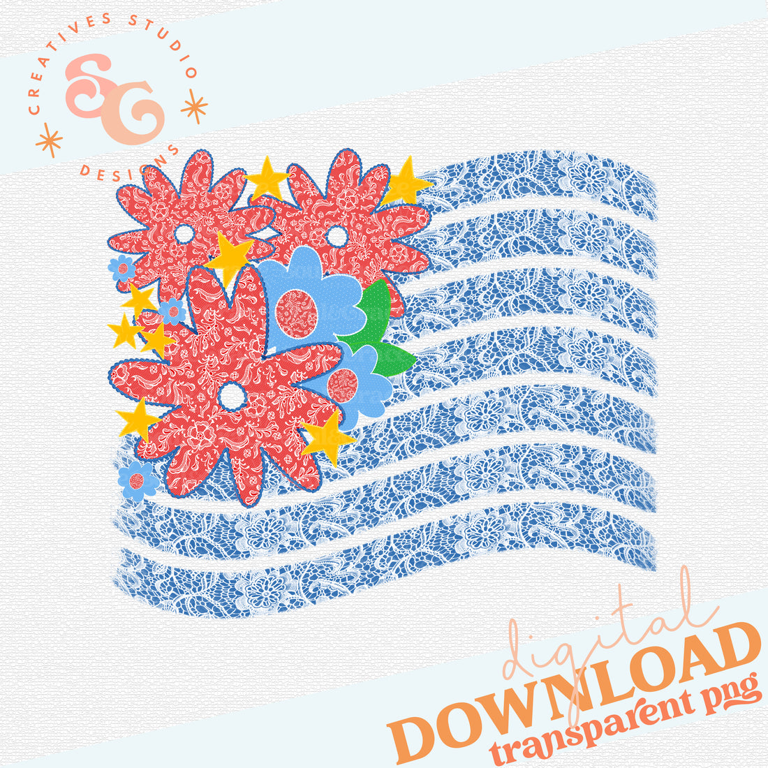 LACE AMERICAN FLAG – Soul & Grace Designs