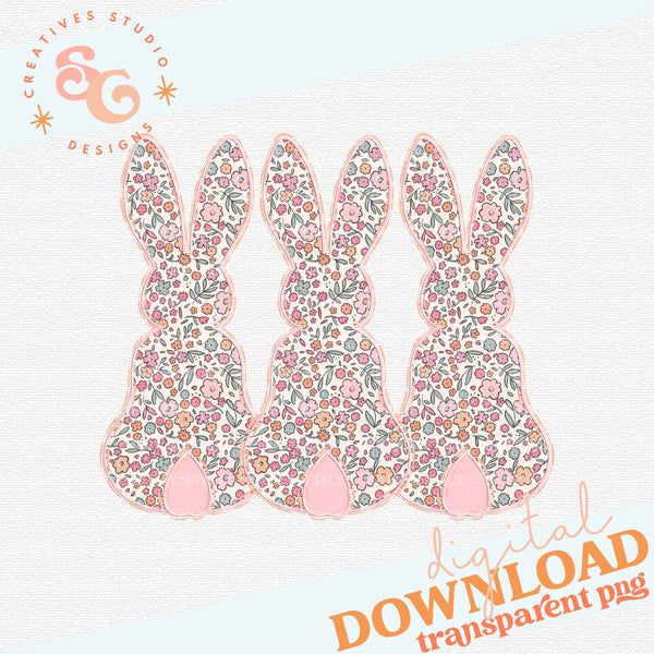 Pastel Floral Bunny Trio – Soul & Grace Designs