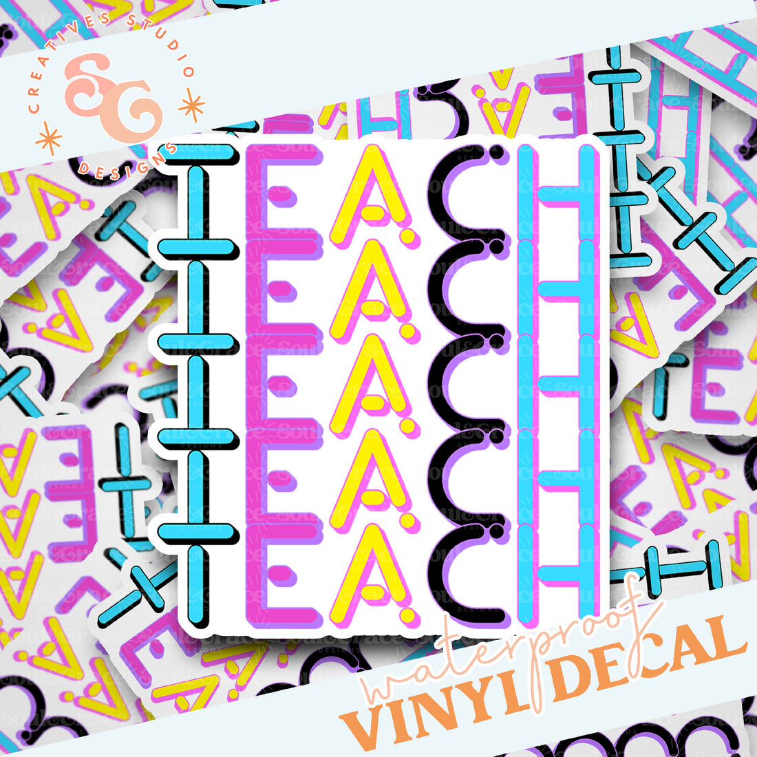 Spirit Pop Teach Stacked Vinyl Decal – Soul & Grace Designs