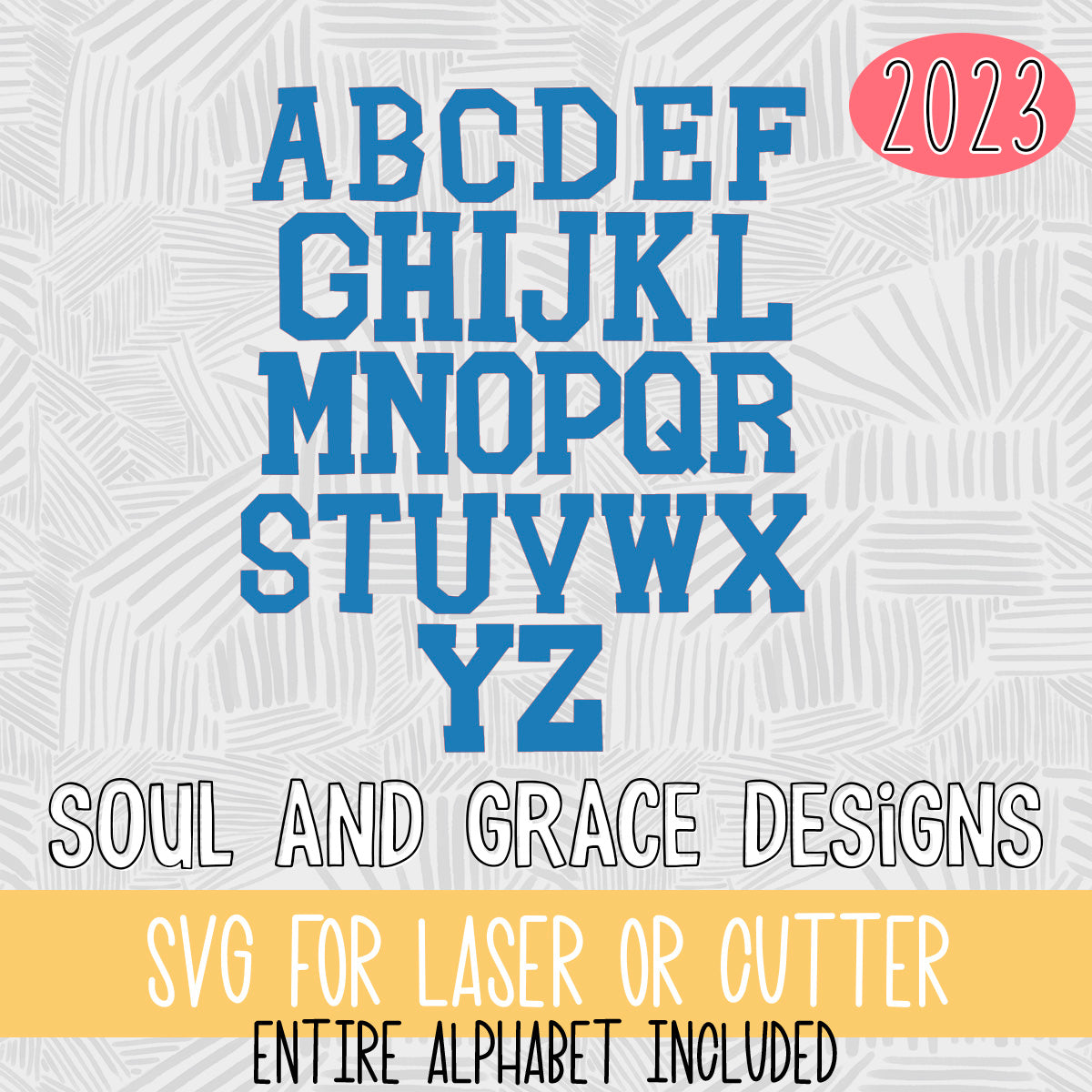 Sporty Hand Drawn Alpha [SVG] – Soul & Grace Designs