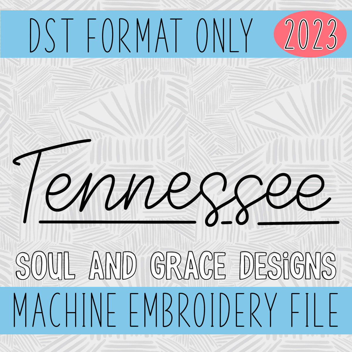 Handwritten Tennessee Machine Embroidery Design [DST] – Soul & Grace ...
