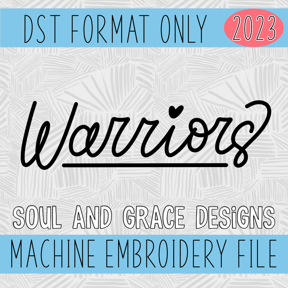 Handwritten Warriors Machine Embroidery Design [DST] – Soul & Grace Designs