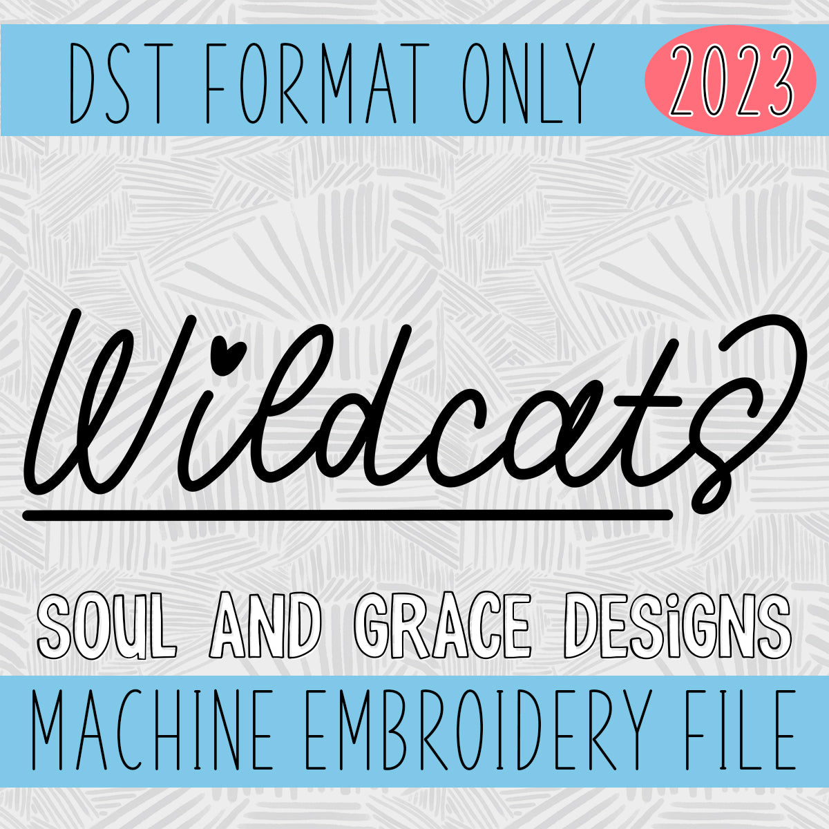 Handwritten Wildcats Machine Embroidery Design [DST] – Soul & Grace Designs