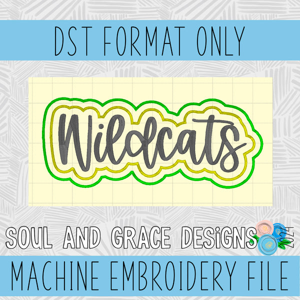 Wildcats Double Applique Machine Embroidery Design [DST] – Soul & Grace ...