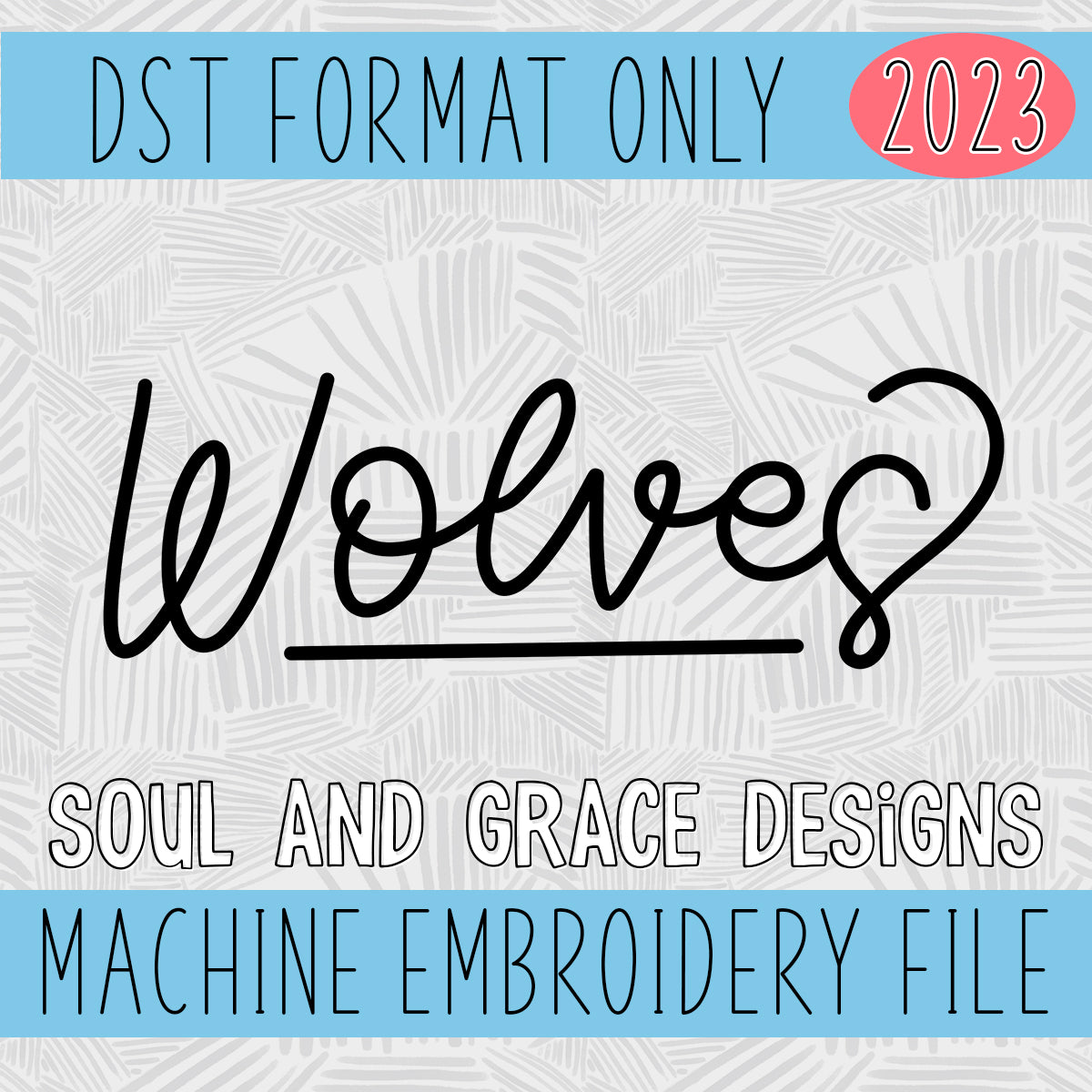 Handwritten Wolves Machine Embroidery Design [DST] – Soul & Grace Designs