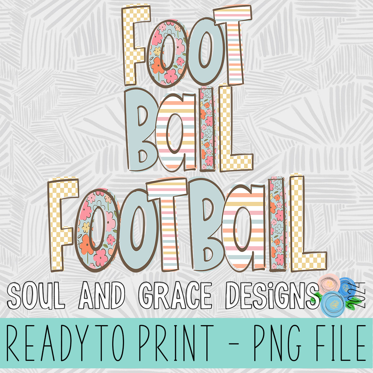 Doodle Loo Football & Football One Line – Soul & Grace Designs