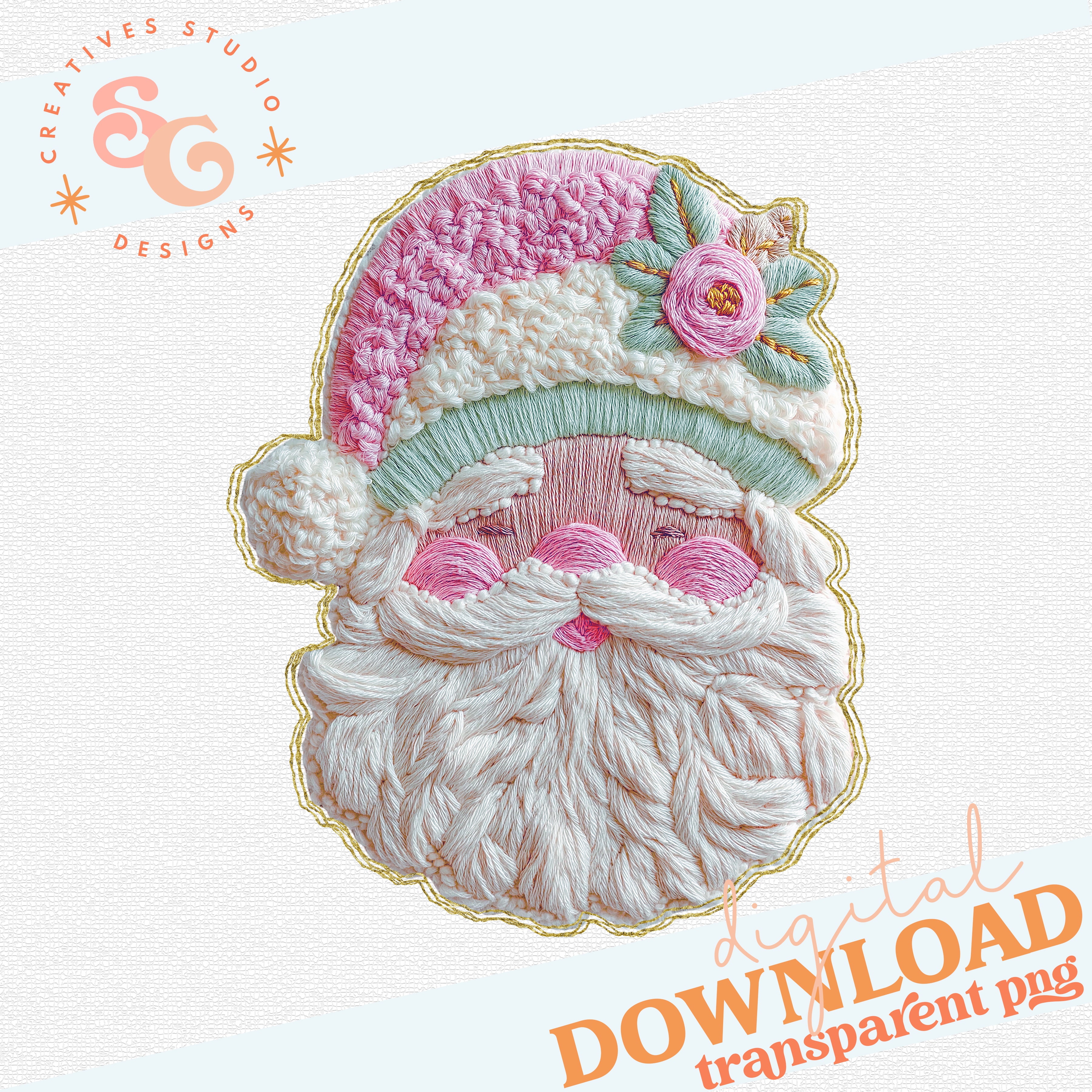 FRENCH KNOT SANTA – Soul & Grace Designs