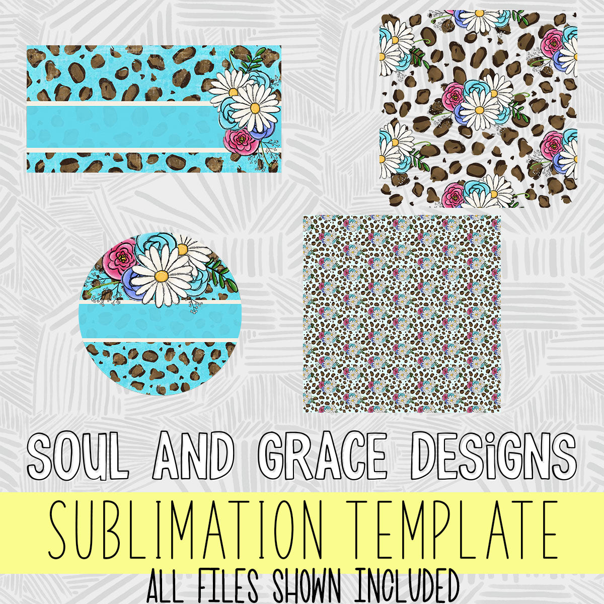 Blessings Sublimation Template Set [Rectangle, Circle, Seamless Overla ...