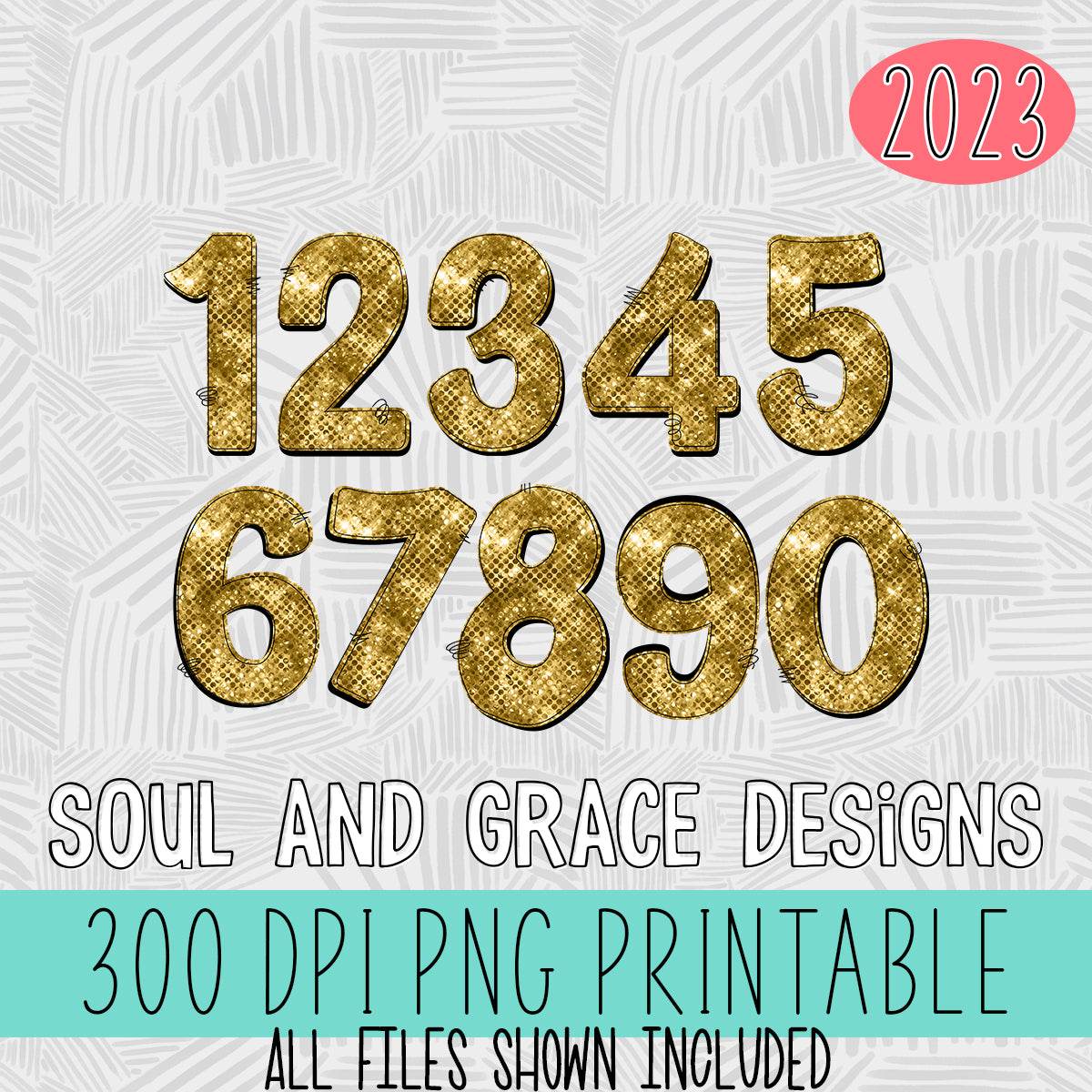 Gold Sparkle Number Set – Soul & Grace Designs