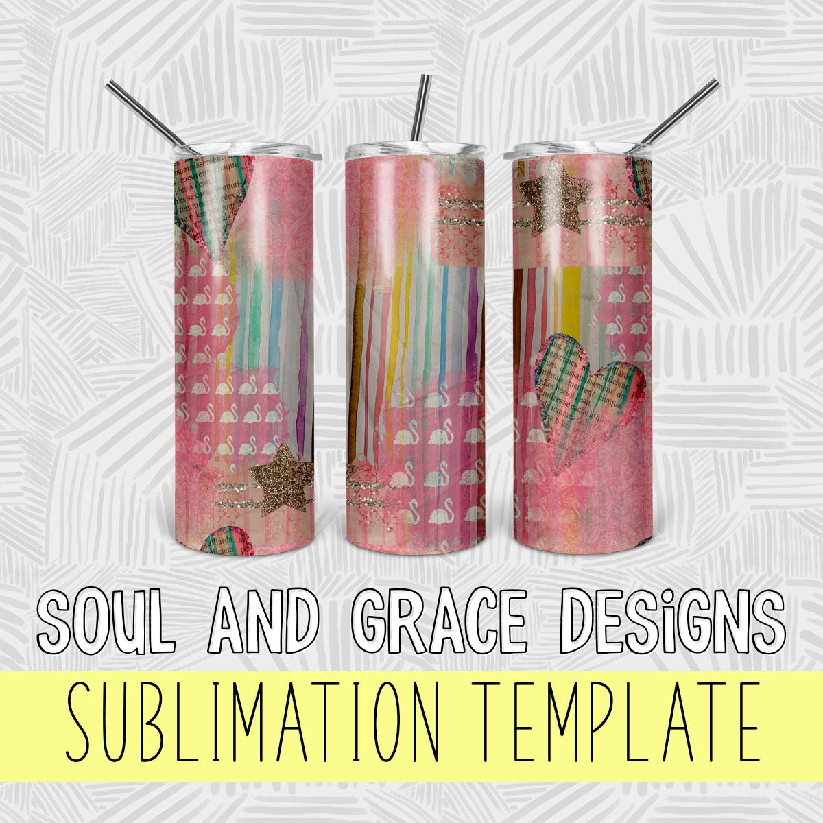 Vintage Hearts and Crowns Wrap 20 oz [TUMBLER WRAP] – Soul & Grace Designs